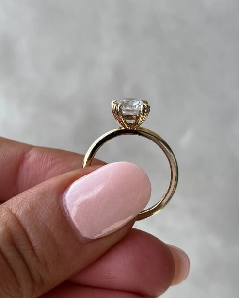 2.00 CT Elongated Cushion Cut Moissanite Triple Split Claws Ring ...