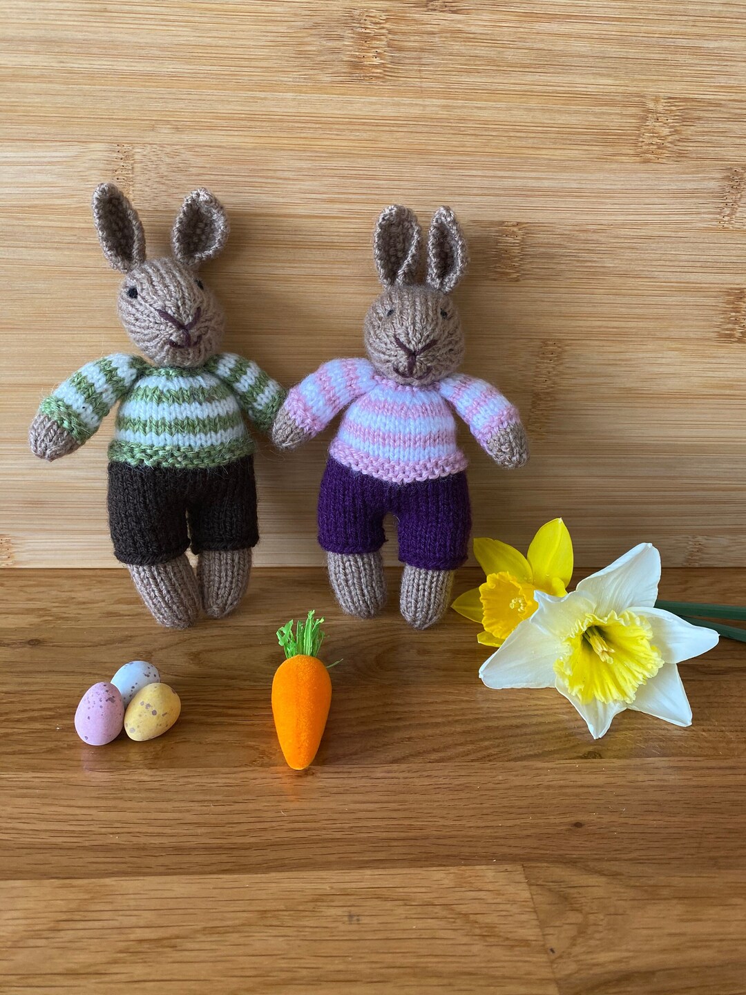 Knitted Easter Bunny Bunnies Rabbits Toy Gift - Etsy UK
