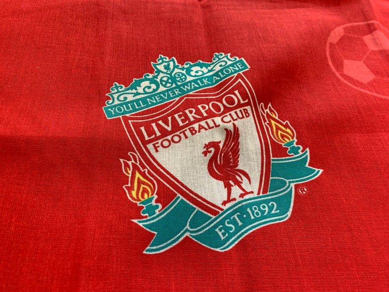 Liverpool Football Club Emblems Footballs Craft Remnant Fabric Material ...