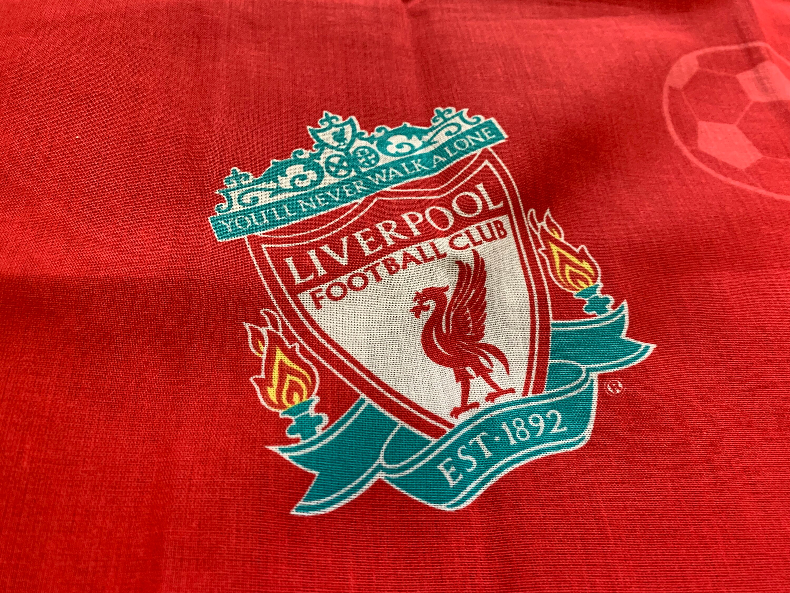 Liverpool Football Club Emblems Footballs Craft Remnant Fabric Material ...