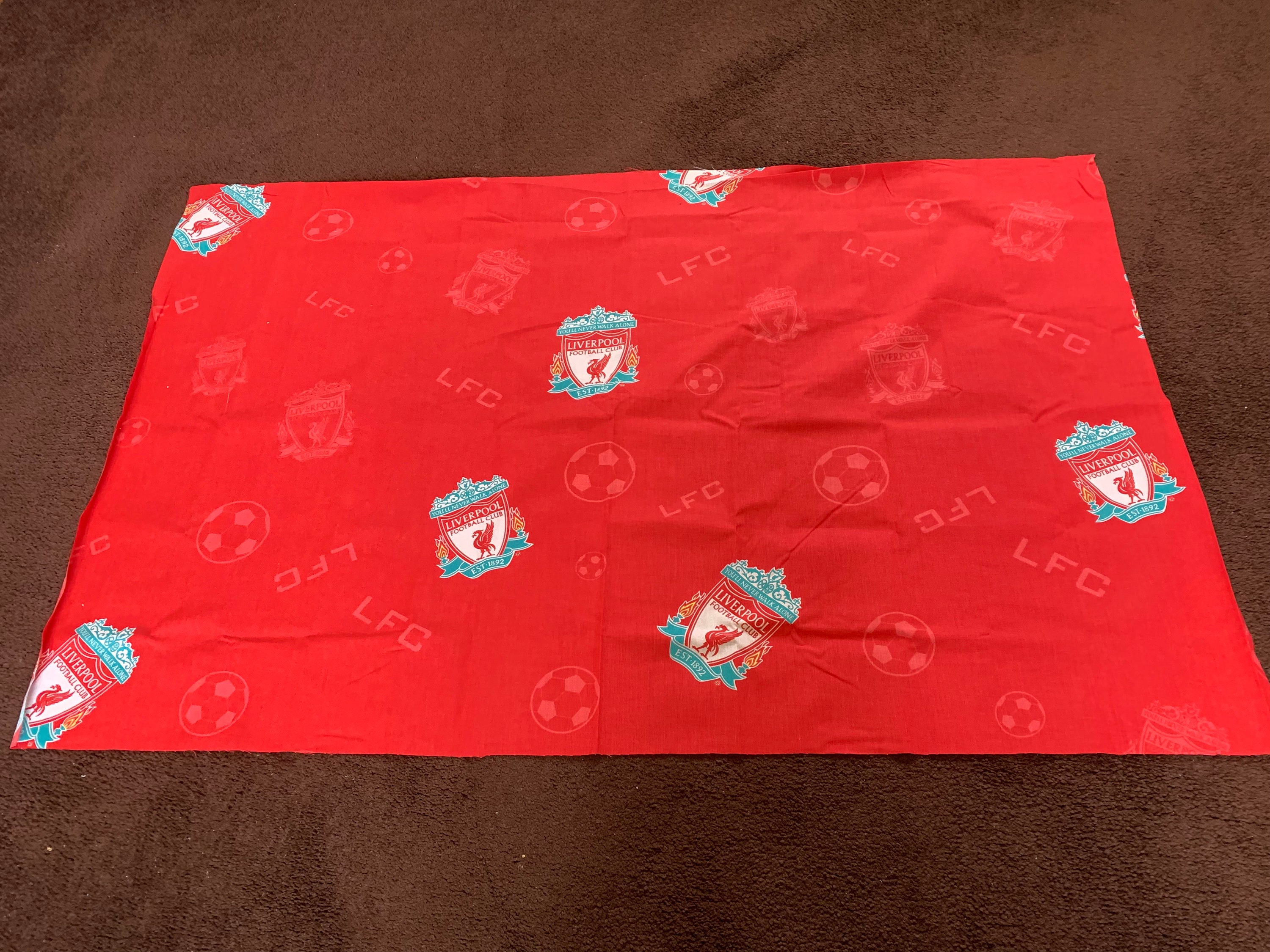 Liverpool Football Club Emblems Footballs Craft Remnant Fabric Material ...