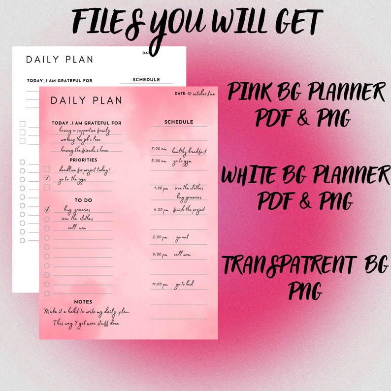 Minimal Printable Daily Planner Fillable, Daily to Do List ...