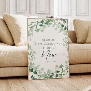 Revelation 21:5, Behold I Make All Things New, Printable Bible Verse ...