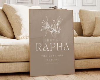 Rapha Printable Wall Art, Names of God, Christian Wall Art, Bible Verse ...