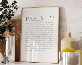 Psalm 23 Poster, Scripture Bible Verse Print, the Lord is My Shepherd ...