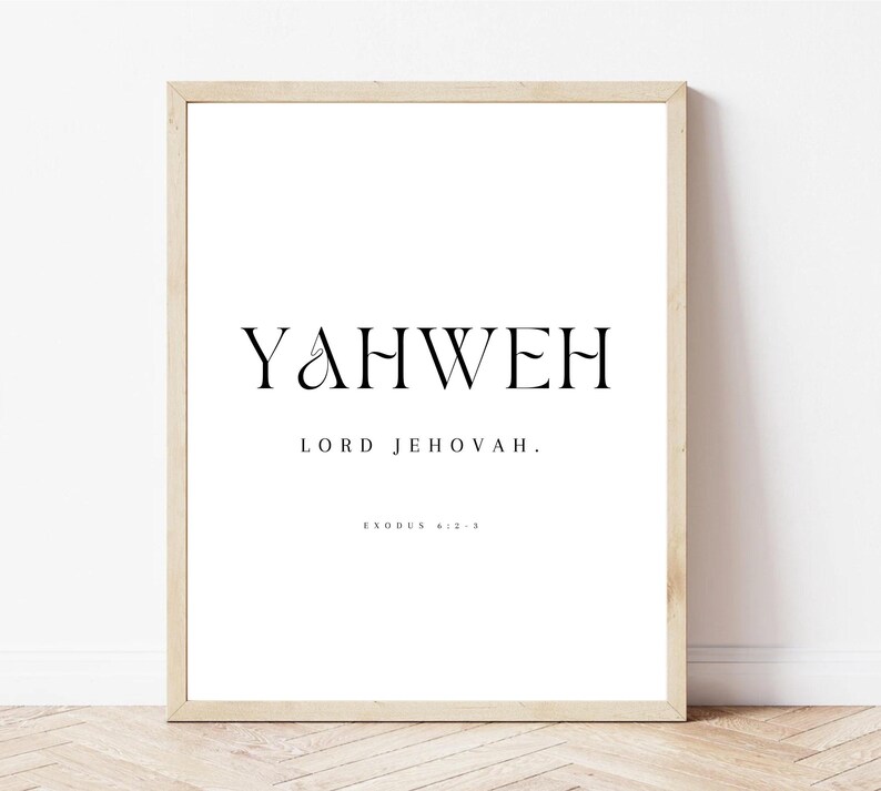Yahweh Printable Wall Art, Names of God, Hebrew Names of God Christian ...