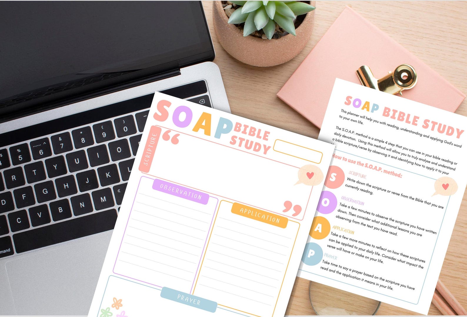 SOAP Bible Study Template Printable, SOAP Method Bible Verse Mapping ...