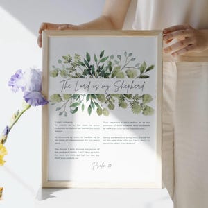 Psalm 23 Wall Art, Psalm 23, Vintage Scripture Bible Verse Print, the ...