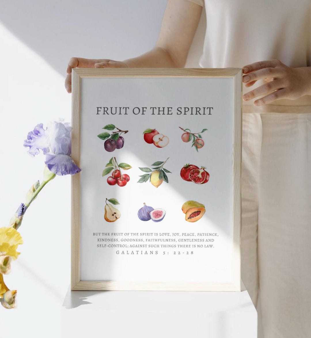 Fruit of the Spirit Art Print Retro Christian Wall Art Scripture Poster ...