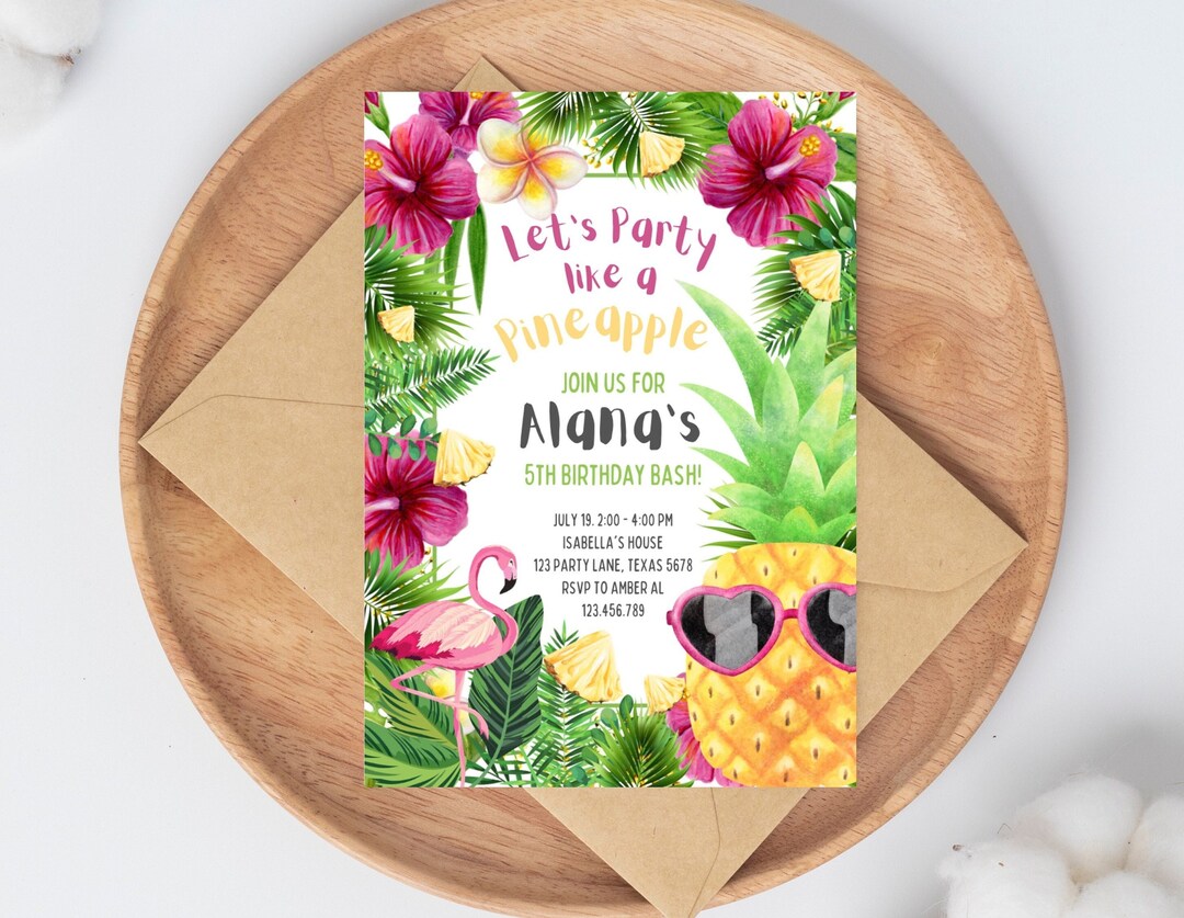 Editable Pineapple Birthday Invitation Lets Party Like a Pineapple ...