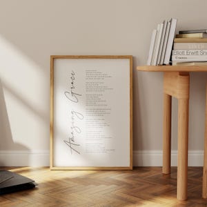 Amazing Grace Printable Wall Art, Christian Hymn Printable, Amazing ...