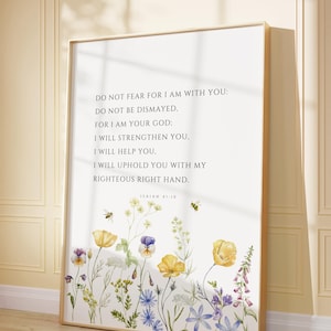 Isaiah 41:10, Do Not Fear for I Am With You, Bible Verse Print ...