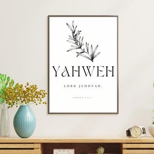 Yahweh Printable Wall Art, Hebrew Names of God, Hebrew Names of God ...