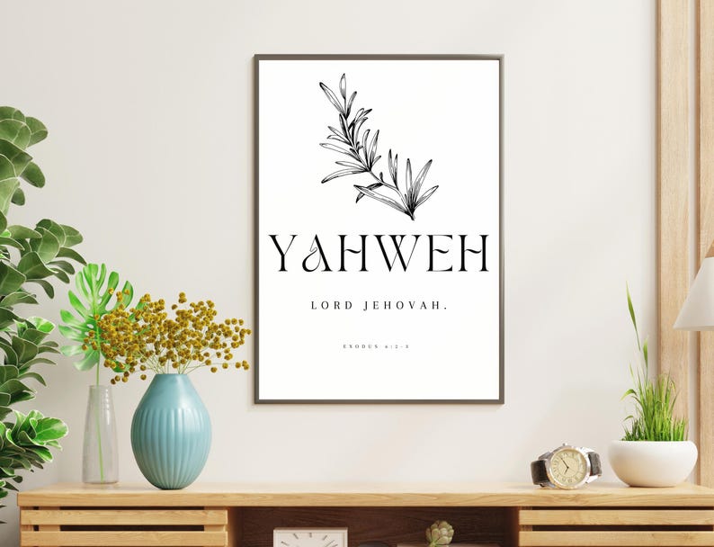 Yahweh Printable Wall Art, Hebrew Names of God, Hebrew Names of God ...