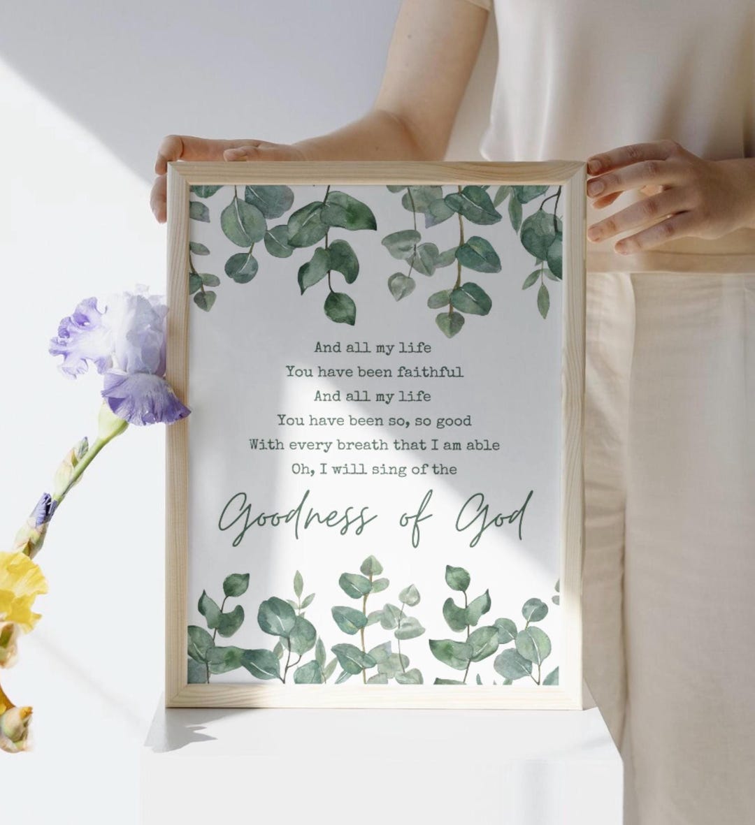 Letra imprimible de la bondad de Dios, decoración de pared cristiana ...