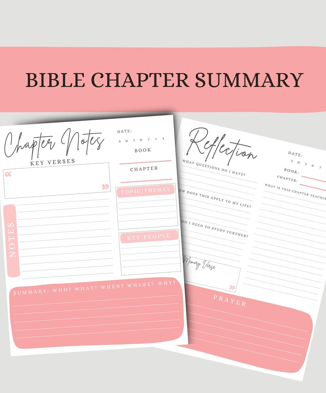 Bible Chapter Summary Template | Bible Study | Bible Template | Bible ...