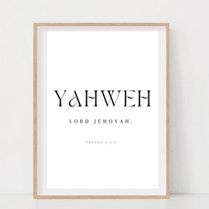 Yahweh Printable Wall Art, Names of God, Hebrew Names of God Christian ...