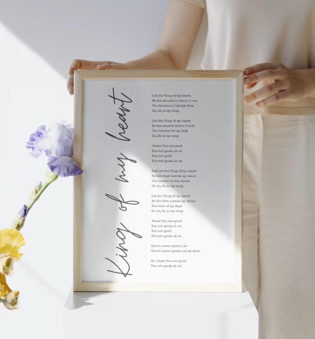 King of My Heart Song, Scripture Song Sign, Christian Wall Art ...