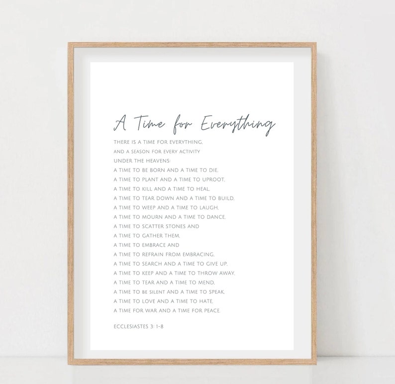 Ecclesiastes 3:1-8 There is a Time for Everything Bible Verse Scripture ...