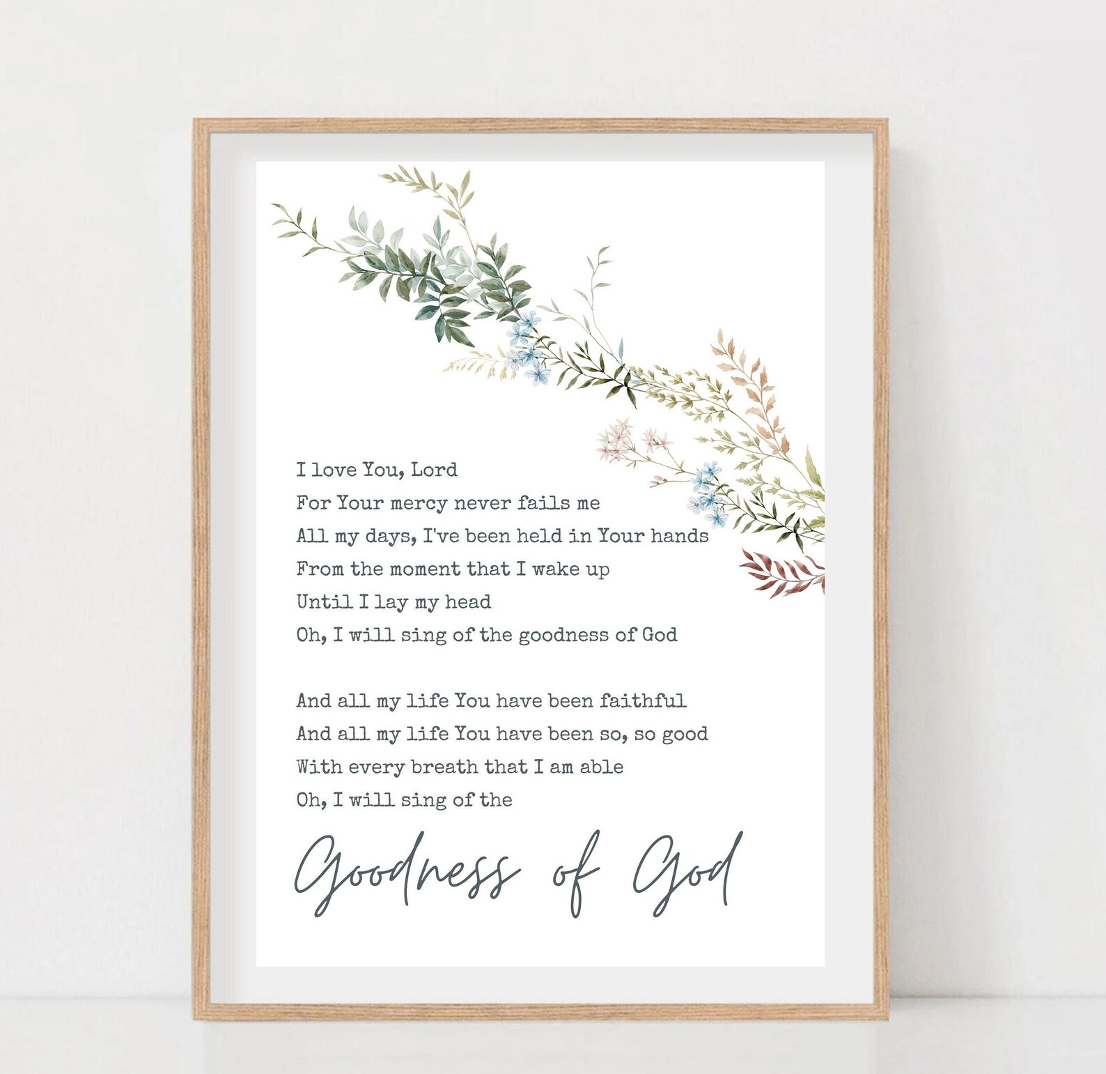 Goodness of God Lyric Printable, Christian Wall Decor, Praise Song ...