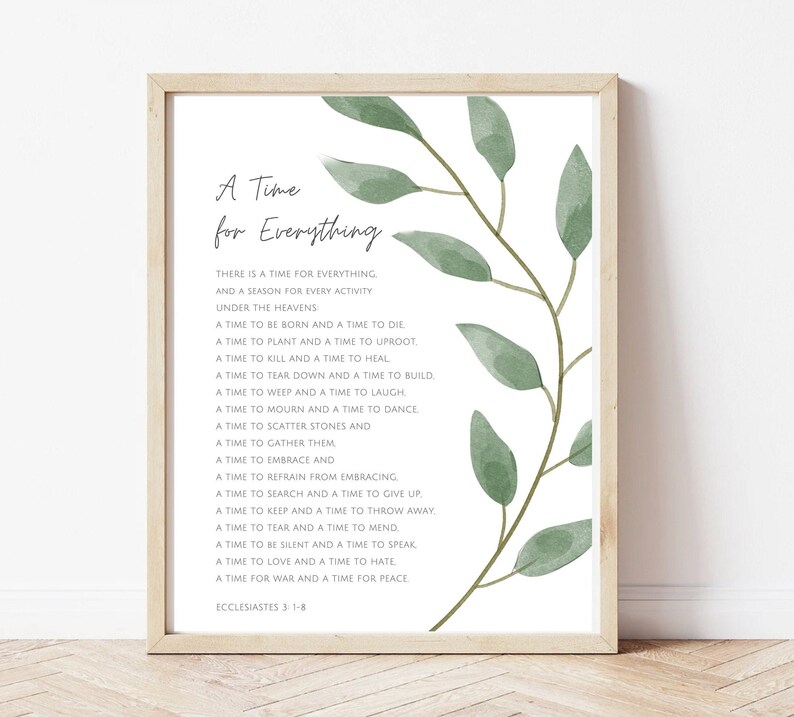 Ecclesiastes 3:1-8 There is a Time for Everything Bible Verse Scripture ...