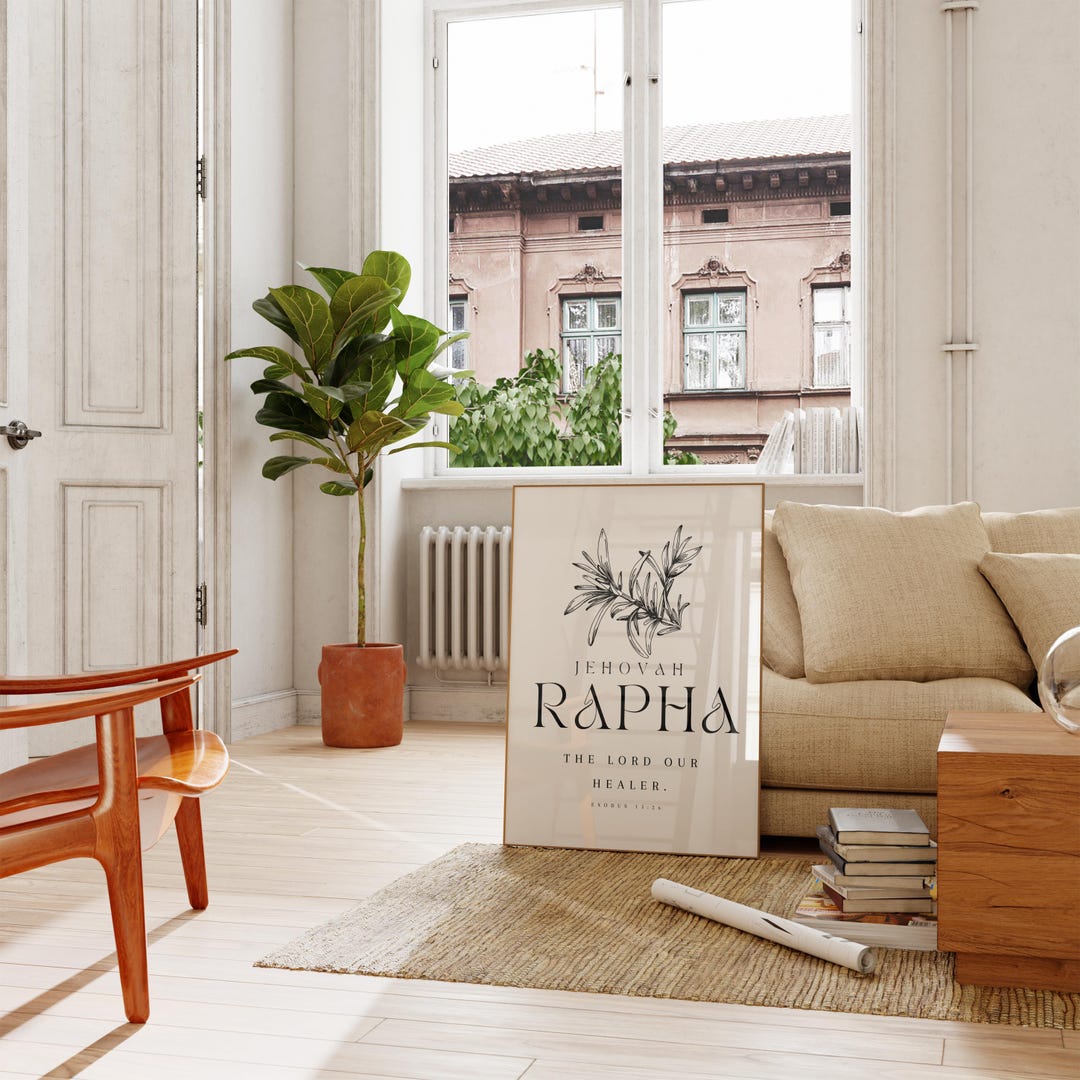 Rapha Printable Wall Art, Hebrew Names of God, Christian Wall Art ...