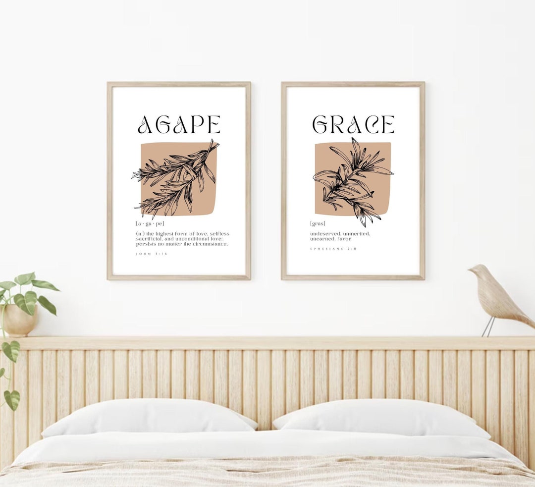 Agape & Grace Bundle Definition Printable Wall Art, Agape Love Word ...