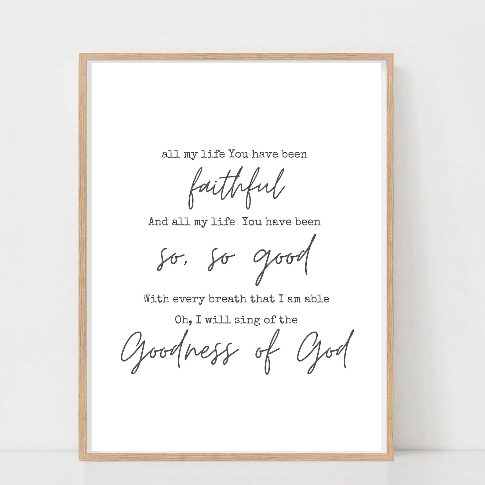 Goodness of God Lyric Printable, Christian Wall Decor, Praise Song ...