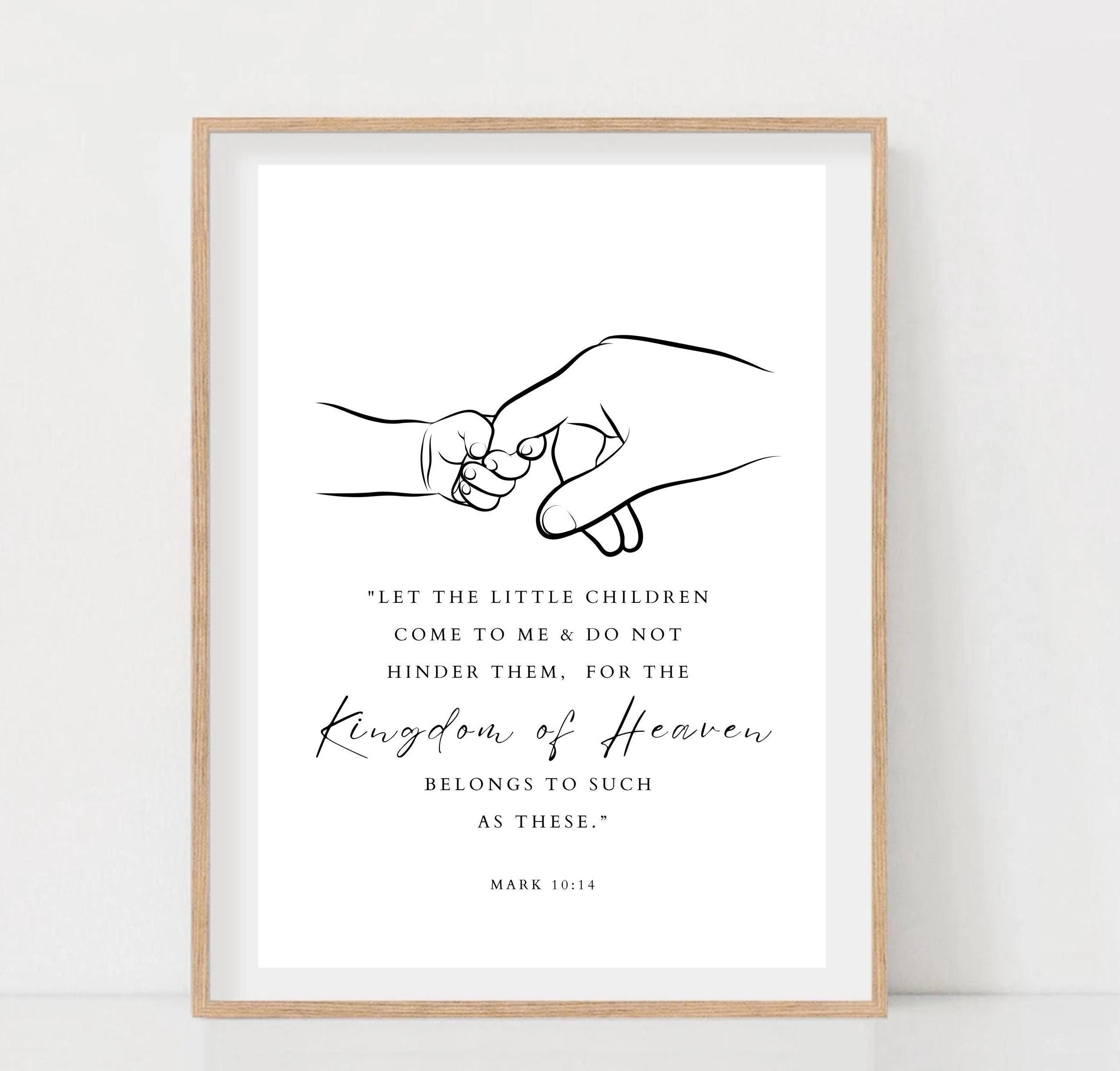 Mark 10:14, Let the Little Children Come, Christian Nursery Decor ...