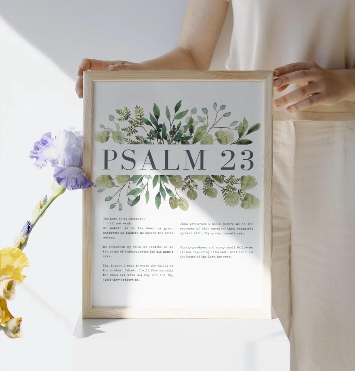 Psalm 23 Wall Art, Psalm 23, Vintage Scripture Bible Verse Print, the ...