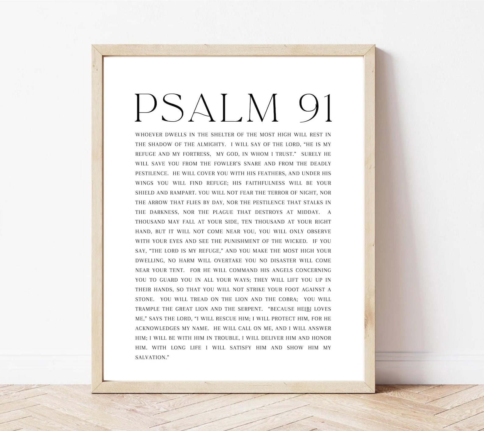 Psalm 91 Printable, Psalm 91 Wall Art, Bible Verse Printable, Christian ...