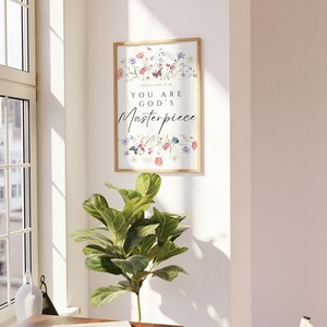 You Are God's Masterpiece, Ephesians 2:10, Bible Verse Wall Art Print ...