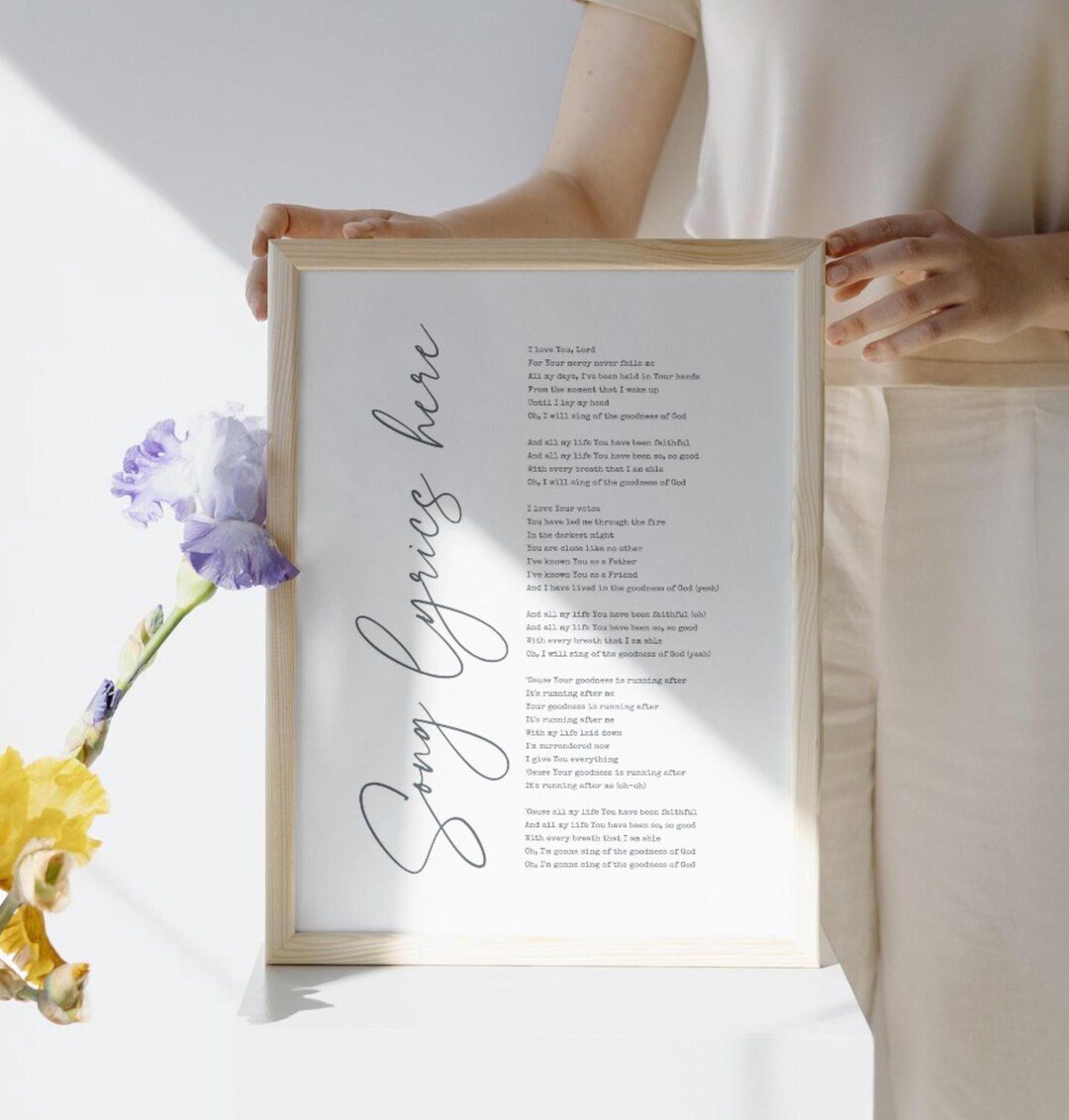 Custom Christian Song Lyrics Printable, Custom Bible Verse Wall Art ...