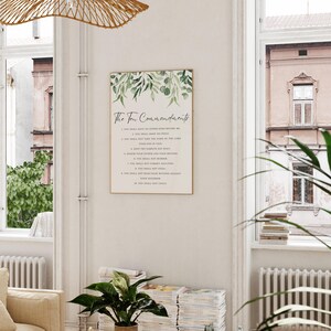 The Ten Commandments Bible Verse Wall Art, Ten Commandments Printable ...