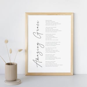 Amazing Grace Printable Wall Art, Christian Hymn Printable, Amazing ...