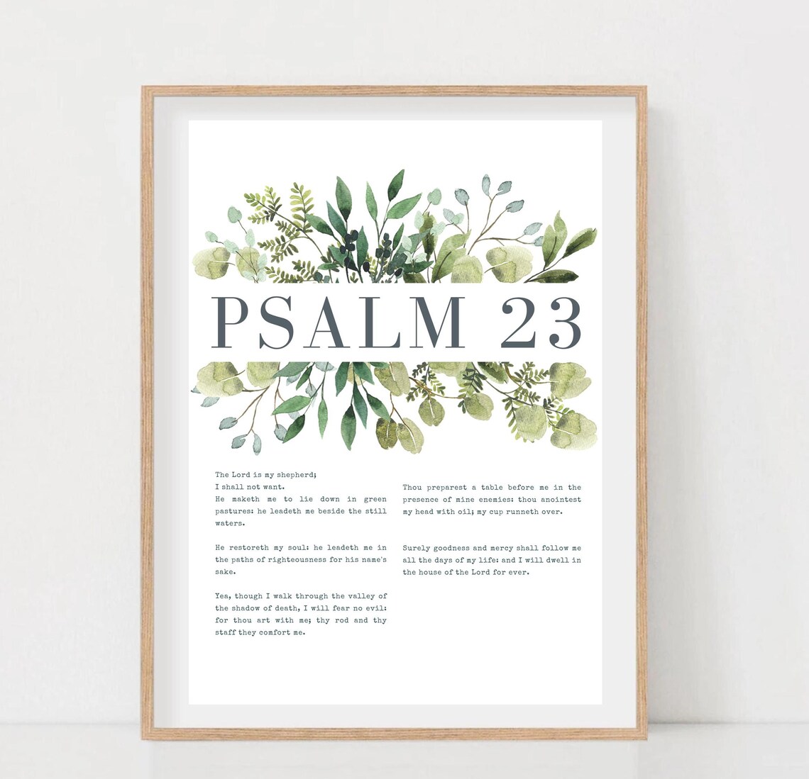 Psalm 23 Wall Art, Psalm 23, Vintage Scripture Bible Verse Print, the ...