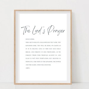 The Lord's Prayer Wall Art Our Father Prayer Print Bible Verse ...