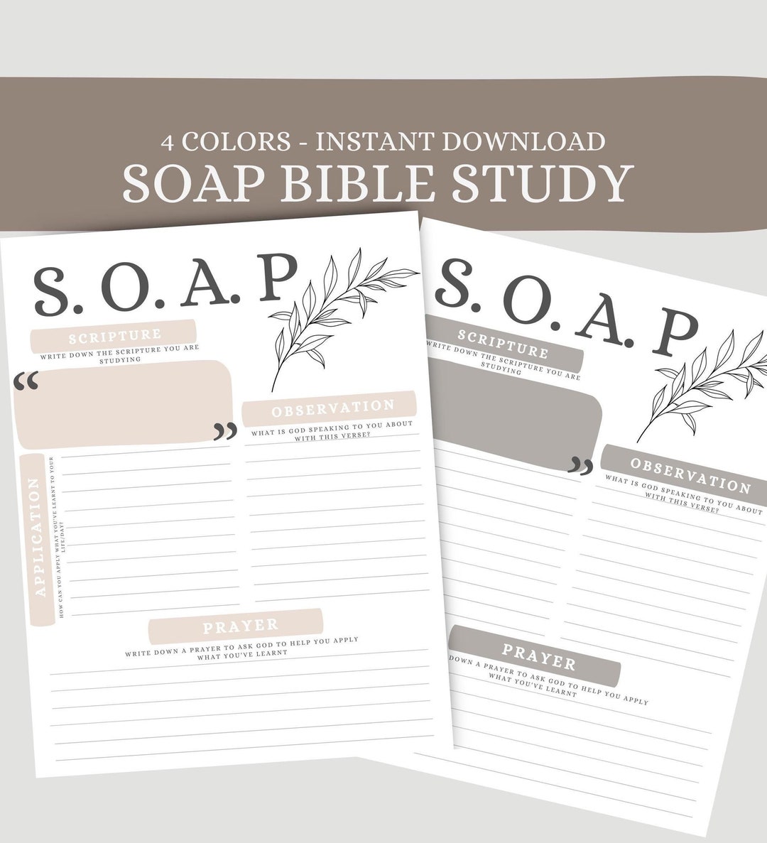 Printable SOAP Bible Study Template SOAP Study Method Bible Study ...