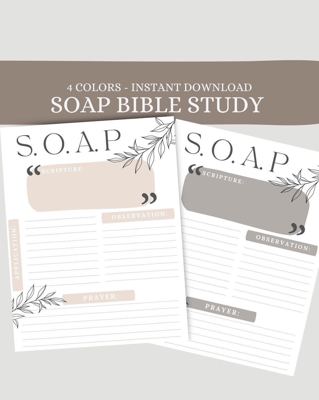 SOAP Bible Study Template: Printable Journal Worksheet (PDF Download 8 ...