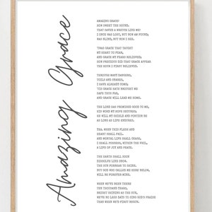 Amazing Grace Printable Wall Art Christian Hymn Printable - Etsy