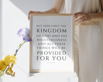 Matthew 6:33 but Seek First the Kingdom of God, Printable Calligraphy ...