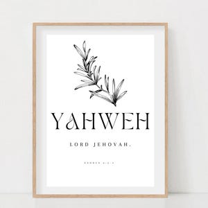 Yahweh Printable Wall Art, Hebrew Names of God, Hebrew Names of God ...
