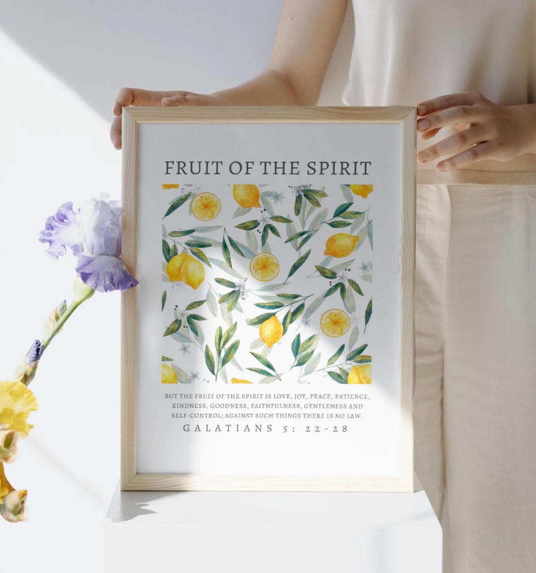 Fruit of the Spirit Art Print Retro Christian Wall Art Scripture Poster ...