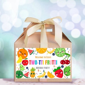 Editable Two-tti Frutti 2nd Birthday Party Box Label Twotti Frutti ...