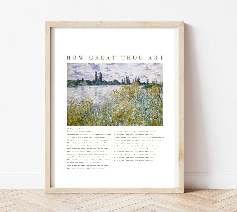 How Great Thou Art Printable Wall Decor, Christian Hymn Printable for ...