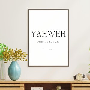 Yahweh Printable Wall Art, Names of God, Hebrew Names of God Christian ...
