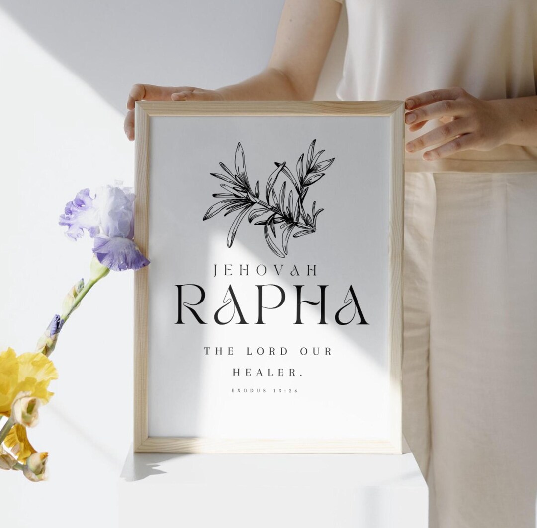 Rapha Printable Wall Art, Hebrew Names of God, Christian Wall Art ...