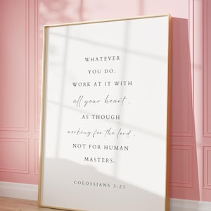 Colossians 3:23 Scripture Print, Christian Home Decor (digital Download ...