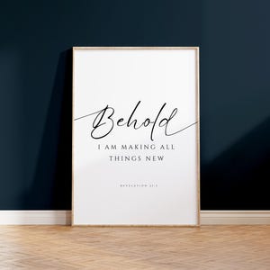 Revelation 21:5, Behold I Make All Things New, Printable Bible Verse ...