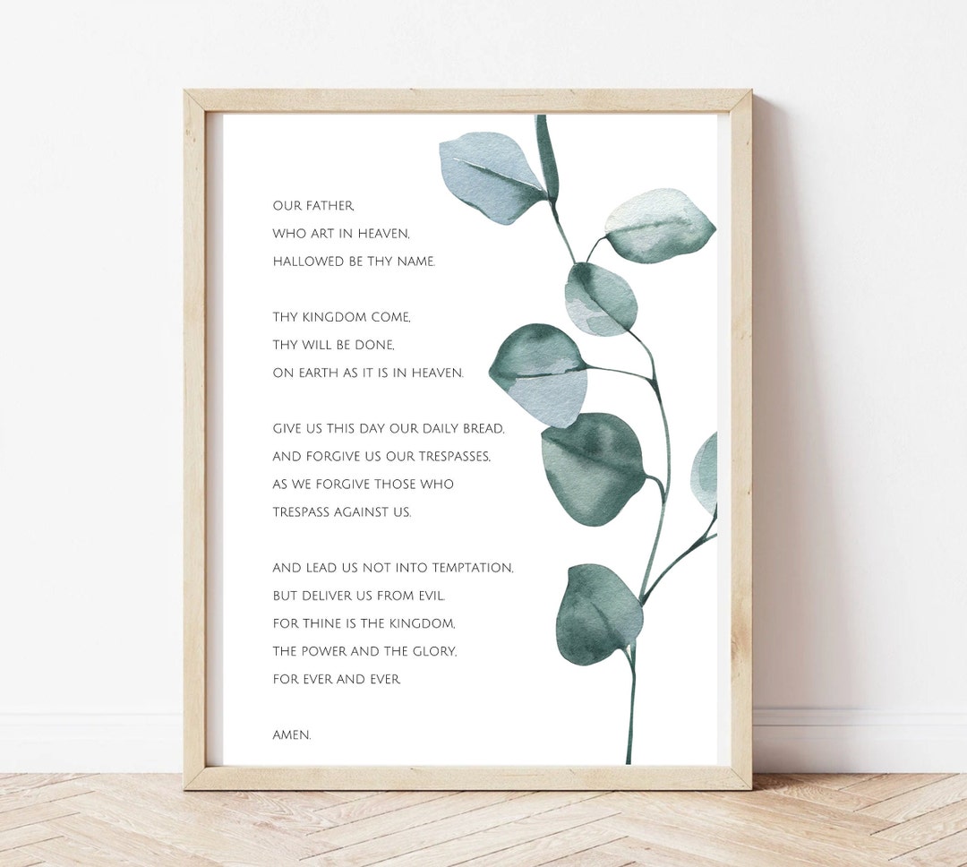 The Lords Prayer Wall Art Our Father Prayer Print Bible Verse Scripture ...